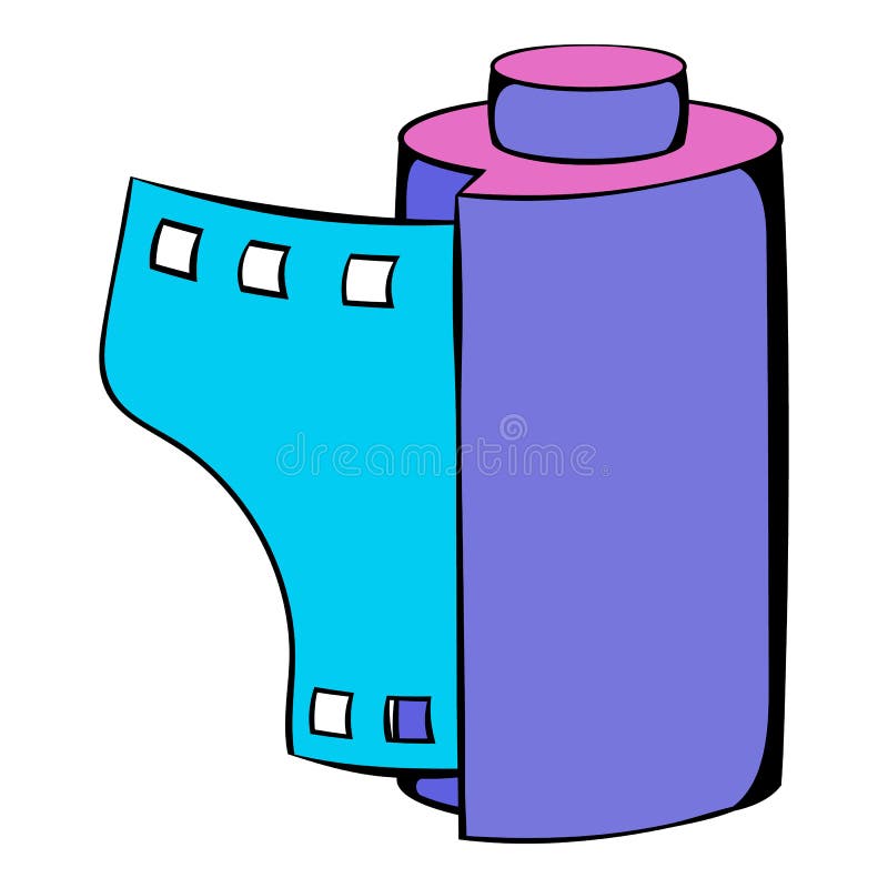 Camera Film Roll Icon Cartoon Stock Vector - Illustration of movie ...