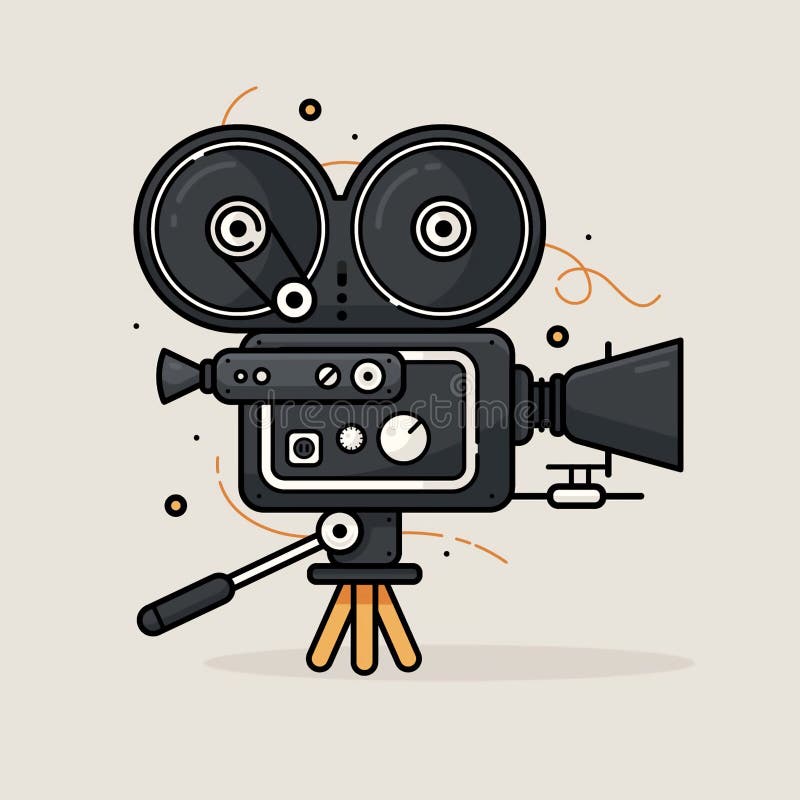 Camera for Film from Side View Illustration Stock Illustration ...