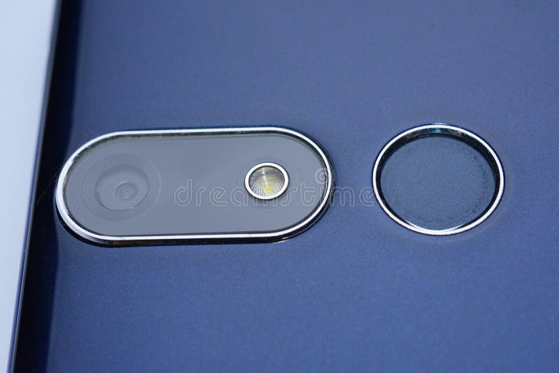 Camera Flash and Fingerprint Scanner on the Back of the Smartphone ...