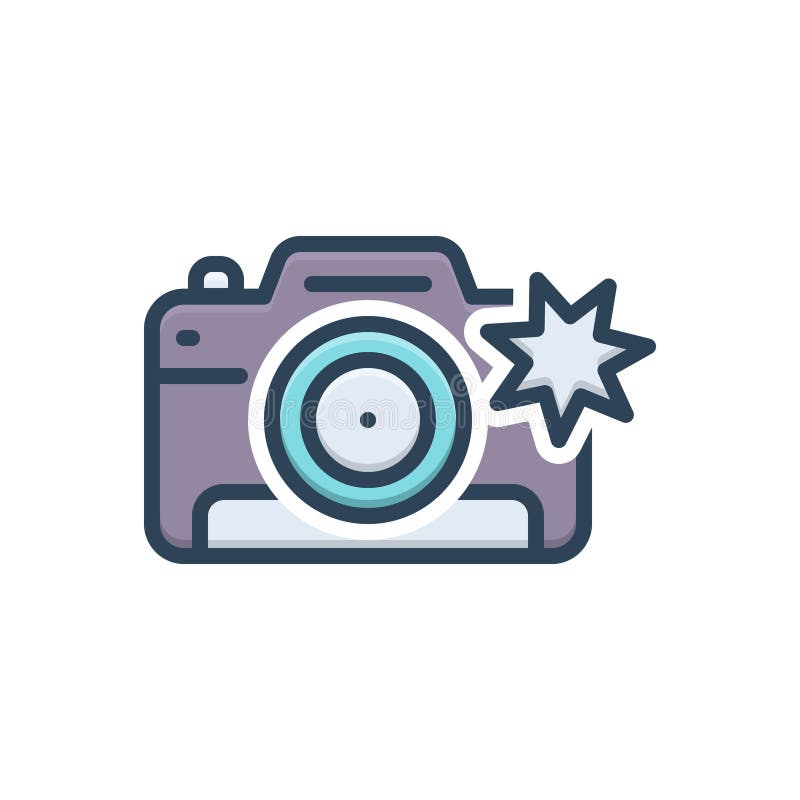 Color Illustration Icon for Camera Flash, Photography and Picture Stock ...