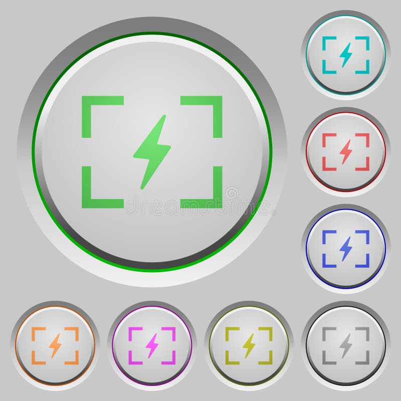 Camera Flash Mode Push Buttons Stock Vector - Illustration of push ...