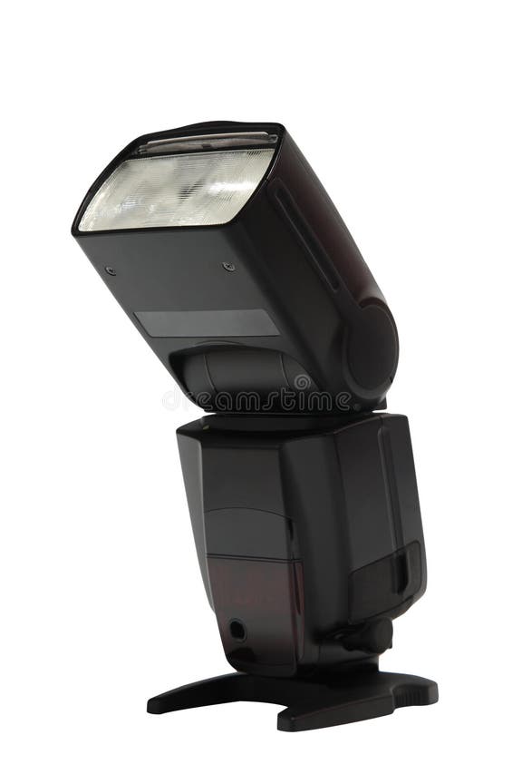 Camera Flash Speedlight Isolated Stock Image - Image of film ...