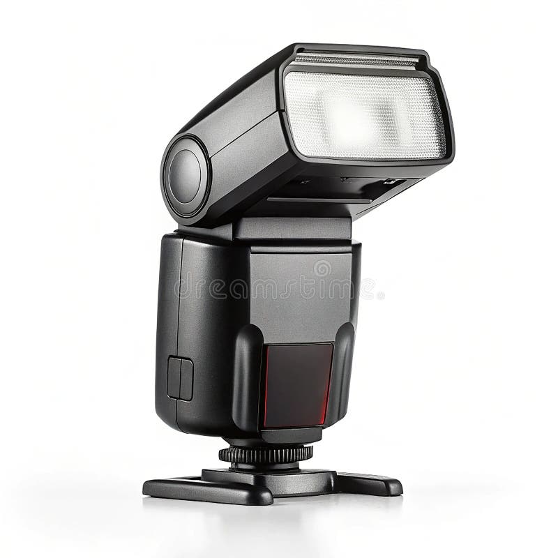 Camera Flash with Swivel Head and Diffuser Stock Illustration ...