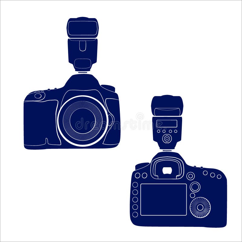 Camera with Flash on Two Sides Stock Vector - Illustration of vector ...
