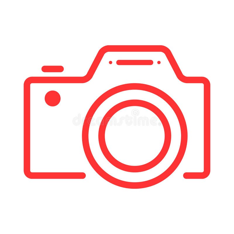 Camera Flat Web Icon with High Quality Outline Symbol. Web or Mobile ...