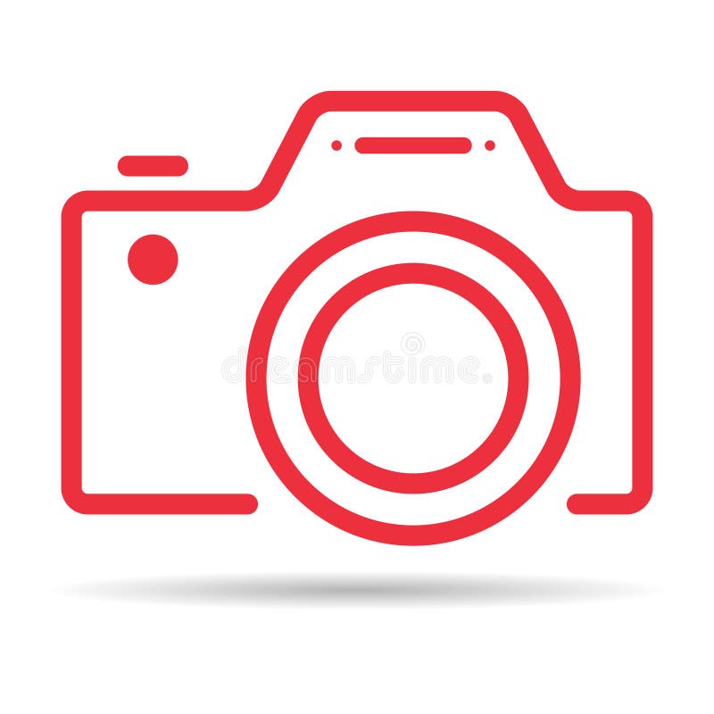 Camera Flat Web Icon with High Quality Outline Symbol. Web or Mobile ...
