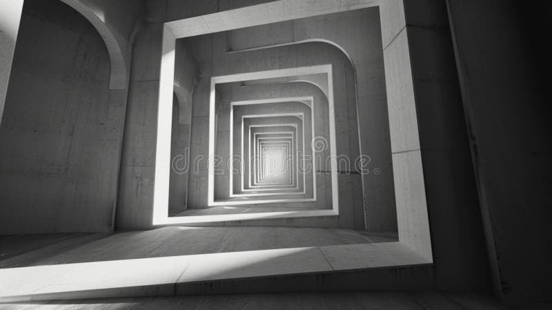 The Camera Flies from Room To Room, Flying through Square Arches ...