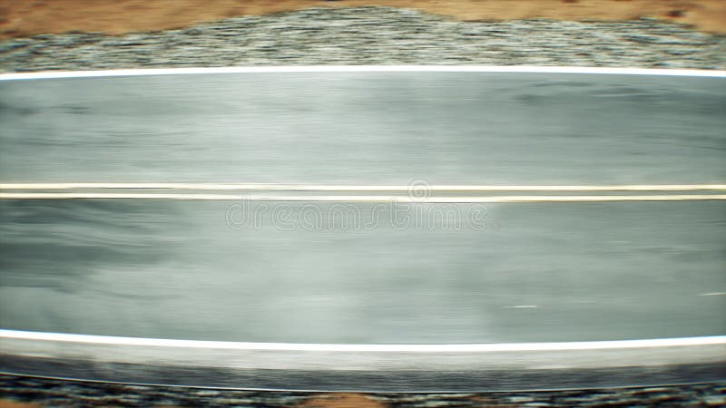 Camera Flight Over Desert Highway. Realistic 4k Animation. Stock Video ...