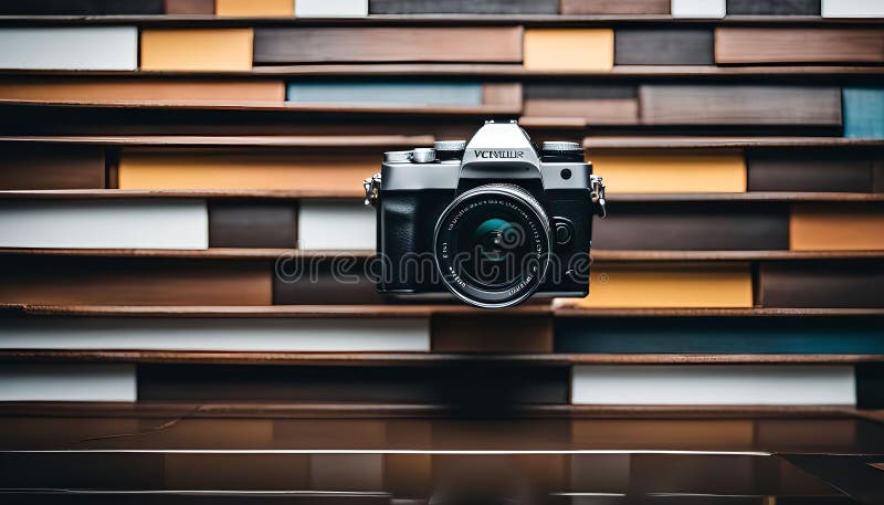 Camera Floating in Front of a Wall of Colorful Bricks Stock ...