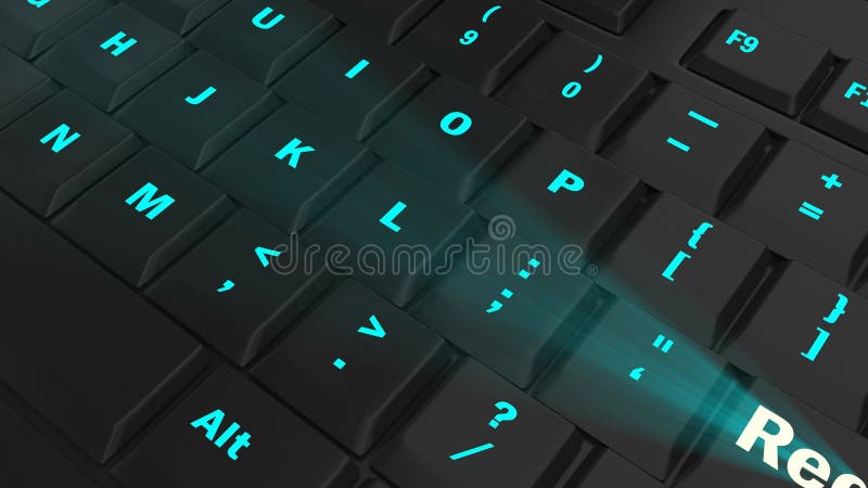 Focus on the Blue Glowing Request Button Stock Footage - Video of ...