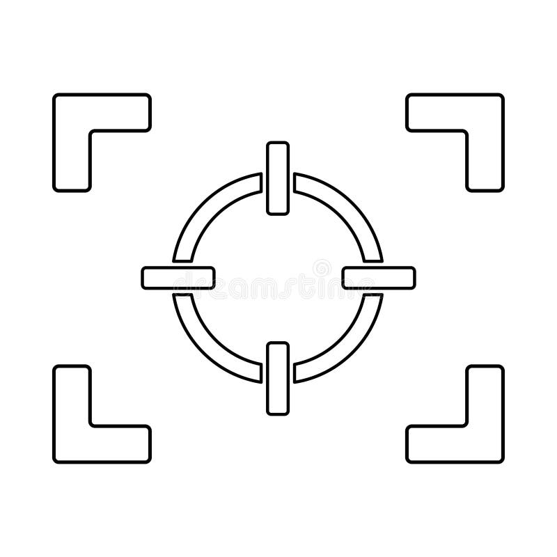 Focus Point Icon or Logo in Outline Stock Vector - Illustration of line ...