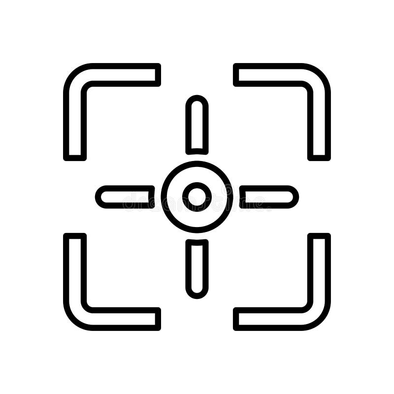 Focus Point Icon or Logo in Outline Stock Vector - Illustration of line ...