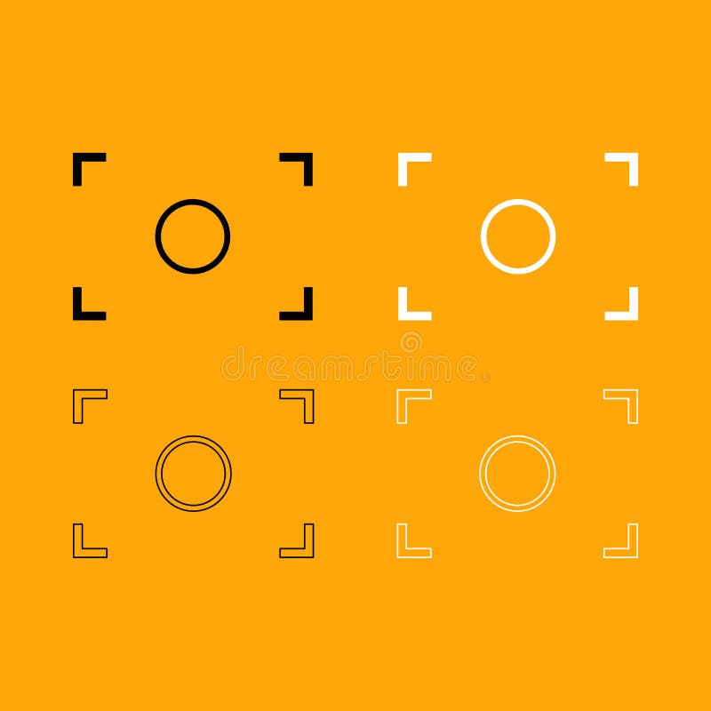Camera Focus Set Black and White Icon . Stock Vector - Illustration of ...
