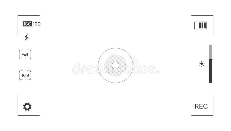 Camera Focus with Settings and Info on Screen Stock Vector ...