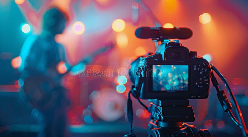 Camera Focused on a Live Band Performing on Stage Stock Image - Image ...