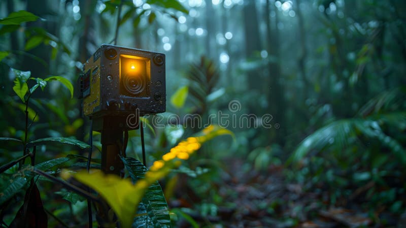 Camera in Forest Clearing stock image. Image of plant - 311373727