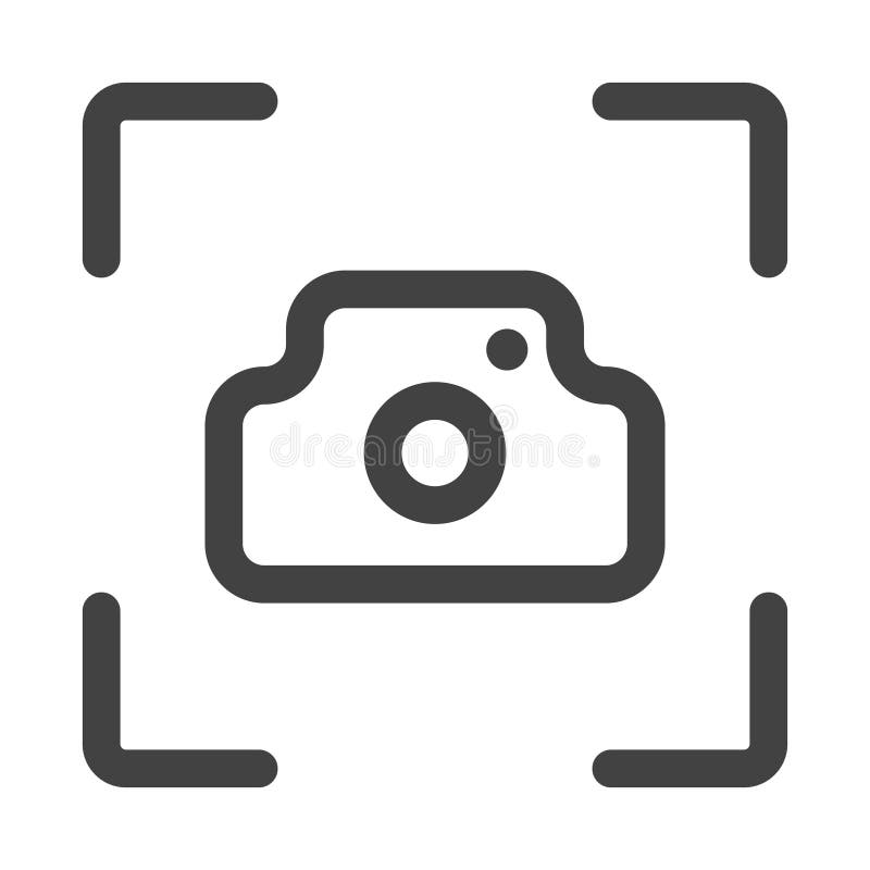 Camera in Frame Vector Icon. Simple Linear Camera Vector. No Photo ...