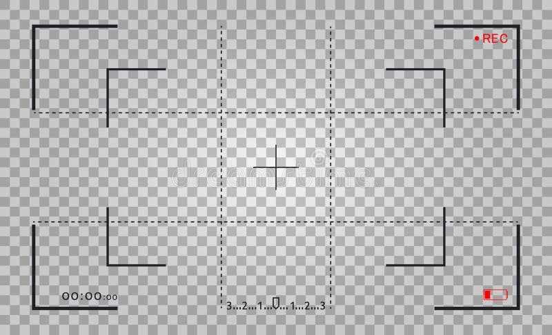 Camera Frame Viewfinder Screen. Video Recorder Digital Display with ...