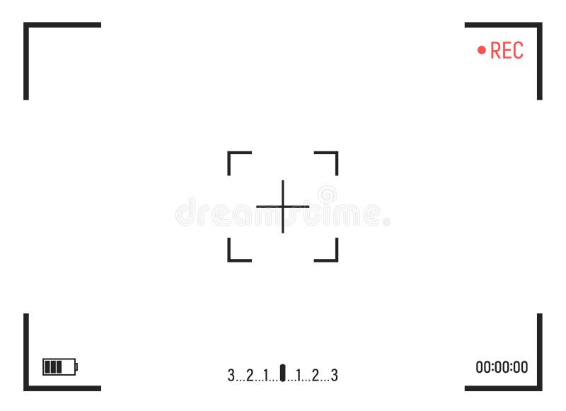 Camera Frame Viewfinder Screen. Video Recorder Digital Display with ...