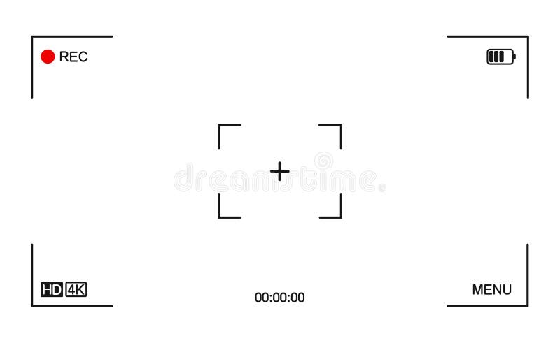 Camera Frame Viewfinder Screen of Video Recorder Stock Vector ...