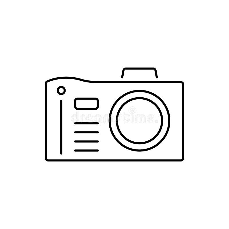 Illustration of a Gray DSLR Camera with a Cartoon Style and Bold ...