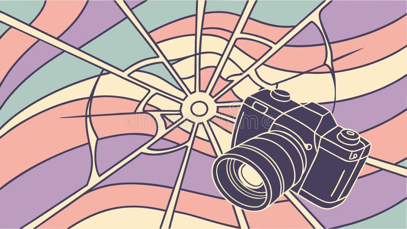 Camera in Front of a Shattered Abstract Background, Vector Design ...