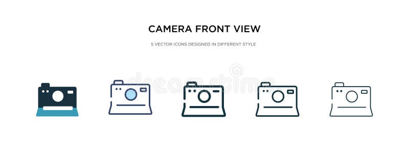 Camera Front View Icon in Different Style Vector Illustration. Two ...