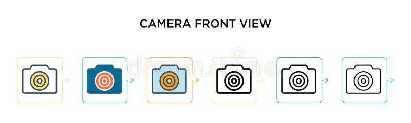 Camera Front View Vector Icon in 6 Different Modern Styles. Black, Two ...