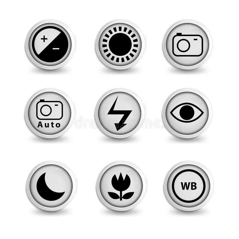 Camera Function Icon Set Vector Template. Icon Sign Element Stock ...