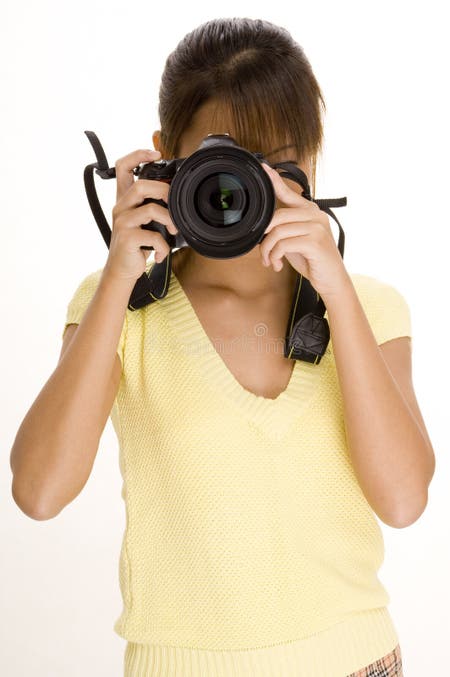 Camera Girl 1 stock photo. Image of hold, model, equipment - 177054