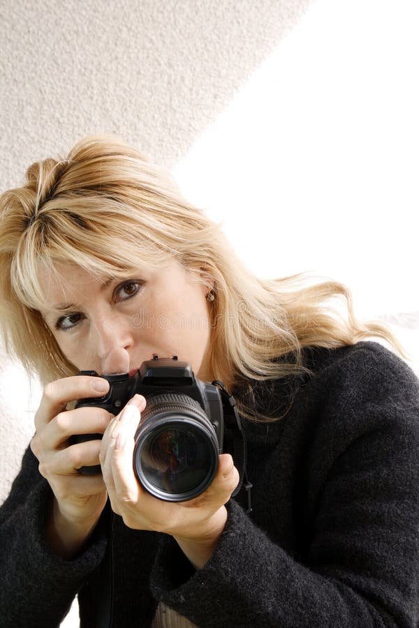 Female Private Investigator with Camera Stock Photo - Image of ...
