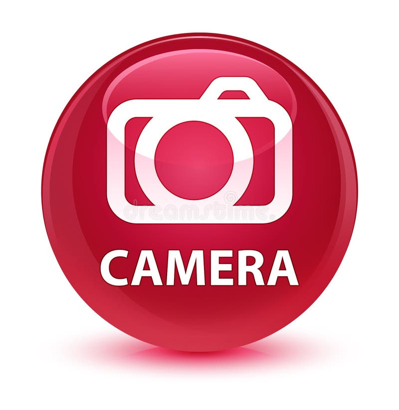 Camera Glassy Pink Round Button Stock Illustration - Illustration of ...