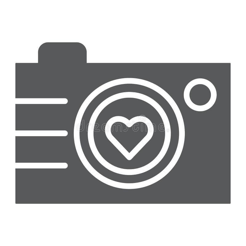 Love Camera Line Icon, Photography And Valentine, Photo Camera With ...