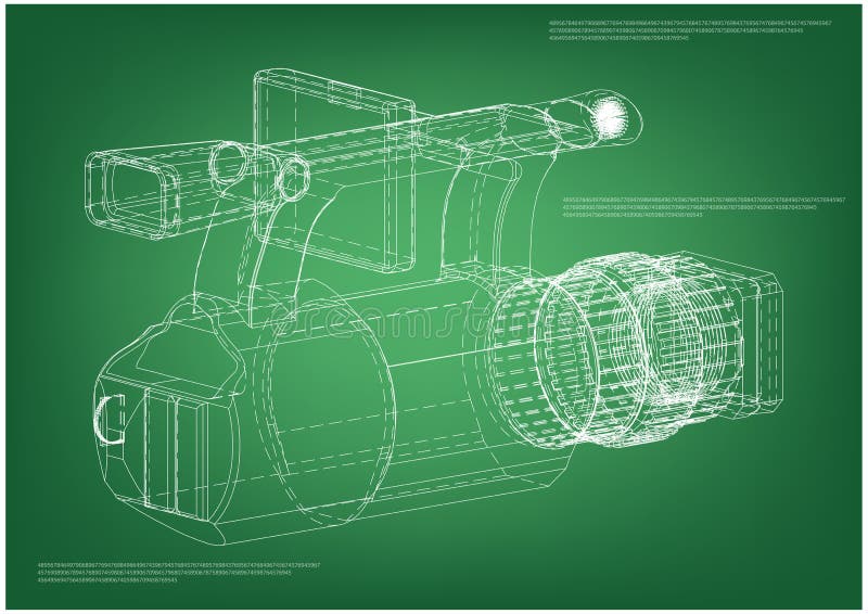 Camera on green stock vector. Illustration of black - 113381960