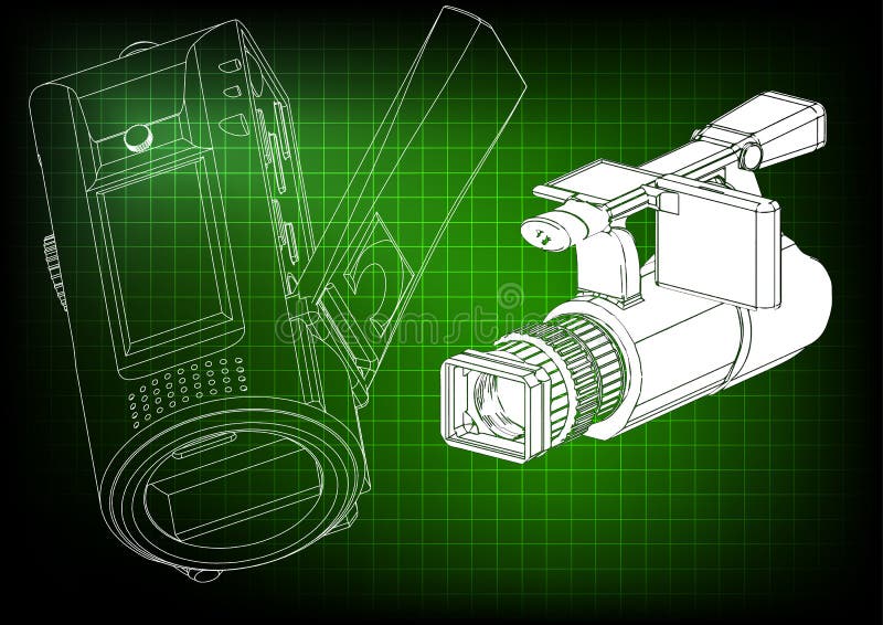 Camera on green stock vector. Illustration of equipment - 111455966