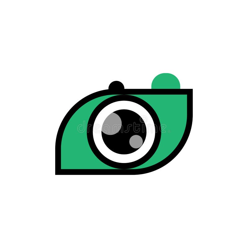 Camera and Green Camera Eye Icon Logo Stock Vector - Illustration of ...