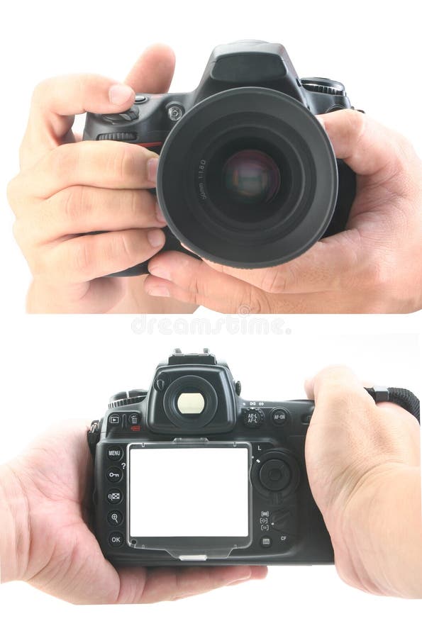 Camera in hand stock photo. Image of side, idea, hold - 12175478