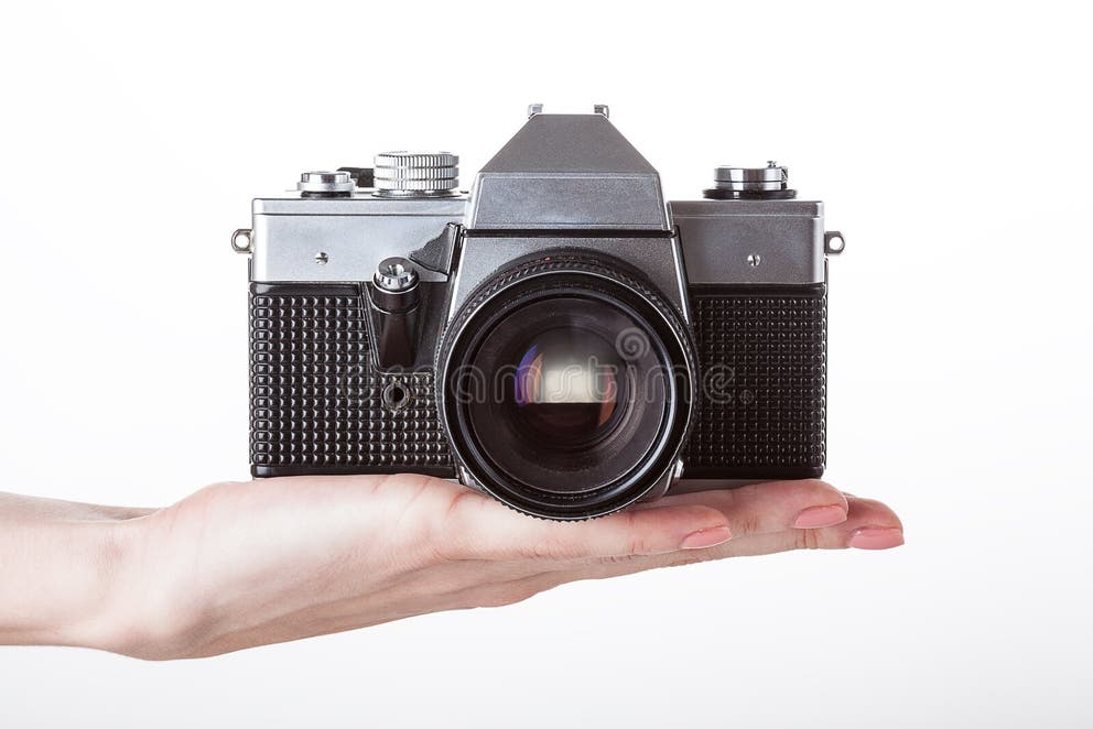 Camera and hand stock image. Image of camcorder, classic - 33593339