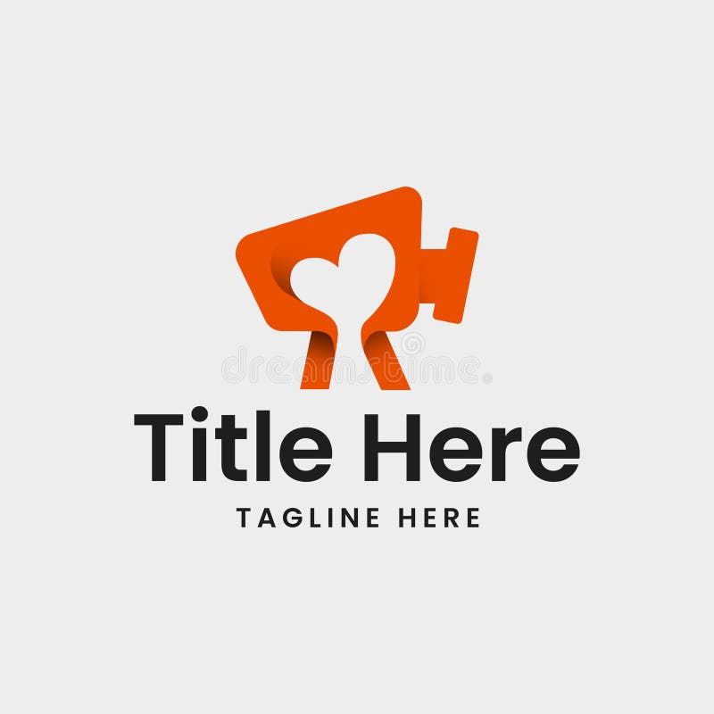 Camera and Heart Logo - Video Recording with Heart Shape Logo Design ...