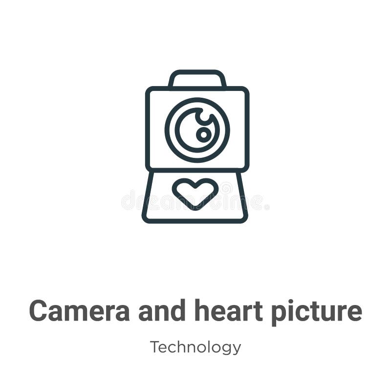 Camera with Heart Shutter Symbol, with Viewfinder Grid Outside. Stock ...