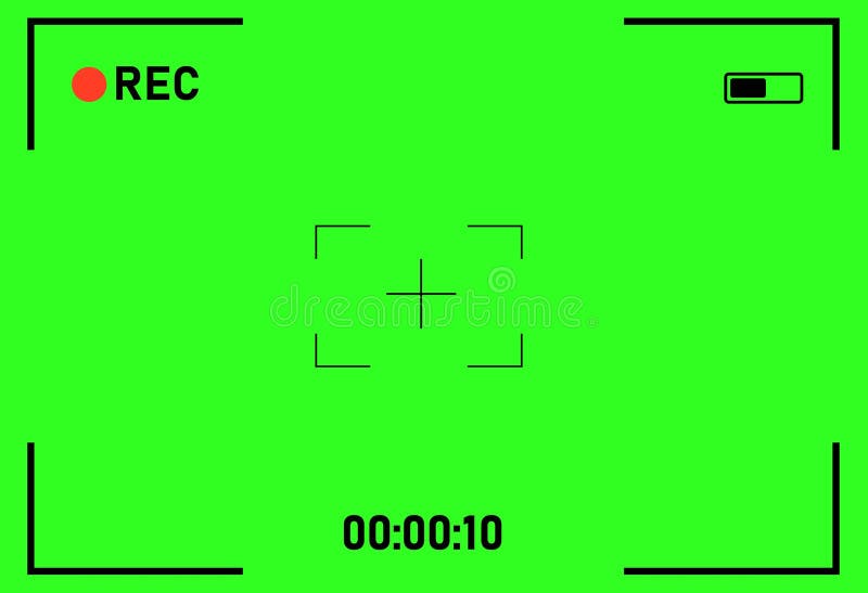 Camera Horizontal Viewfinder on Green Background Vector Illustration ...