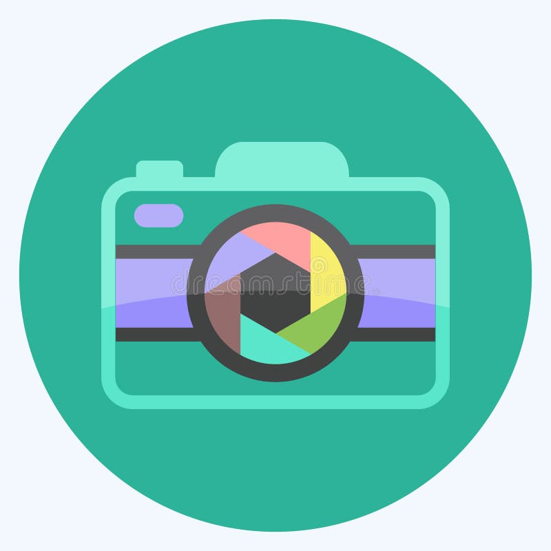 Camera I Icon in Trendy Flat Style Isolated on Soft Blue Background ...