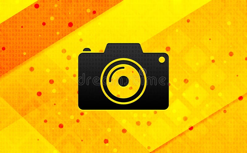 Camera Icon Abstract Digital Banner Yellow Background Stock ...