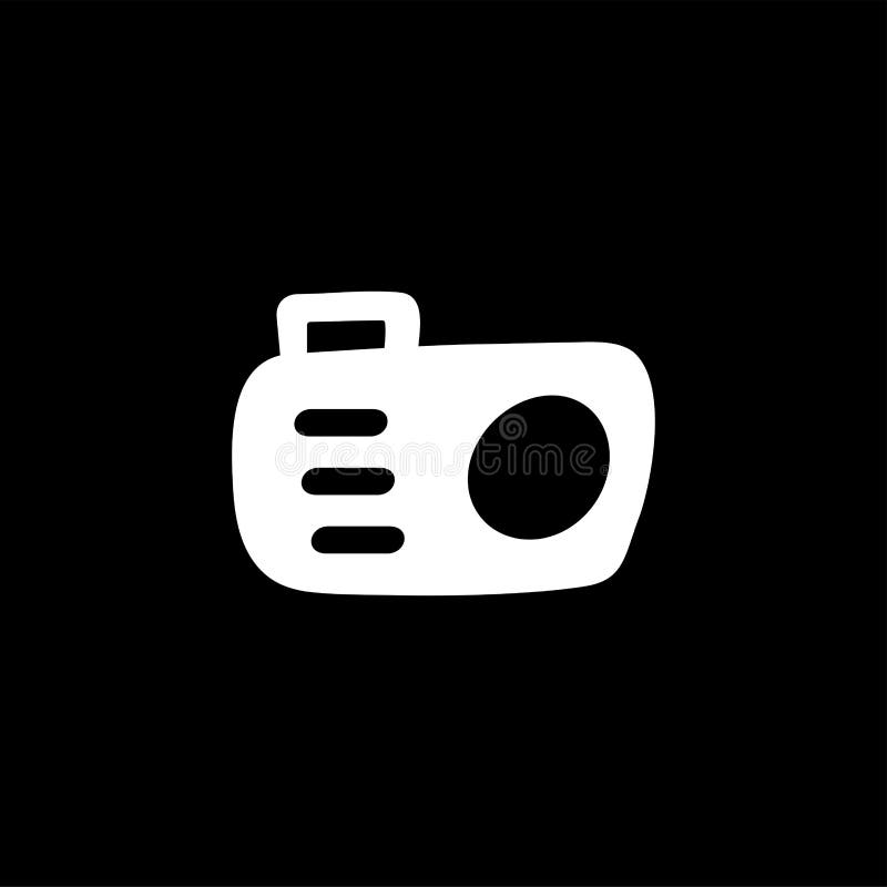 Camera Icon on Black Background. Black Flat Style Vector Illustration ...