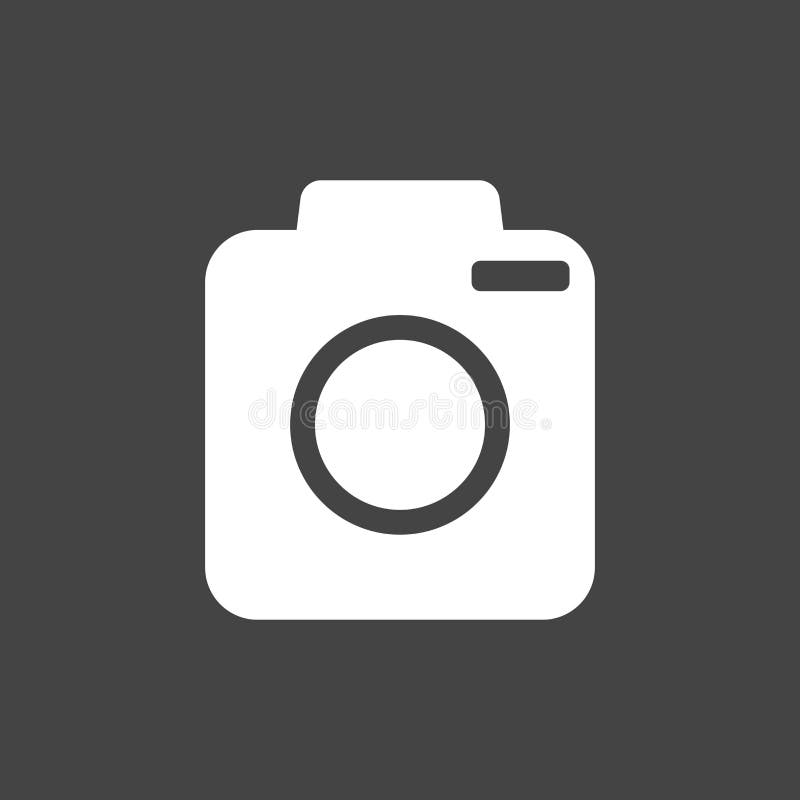 Camera Icon on Black Background Stock Vector - Illustration of digital ...