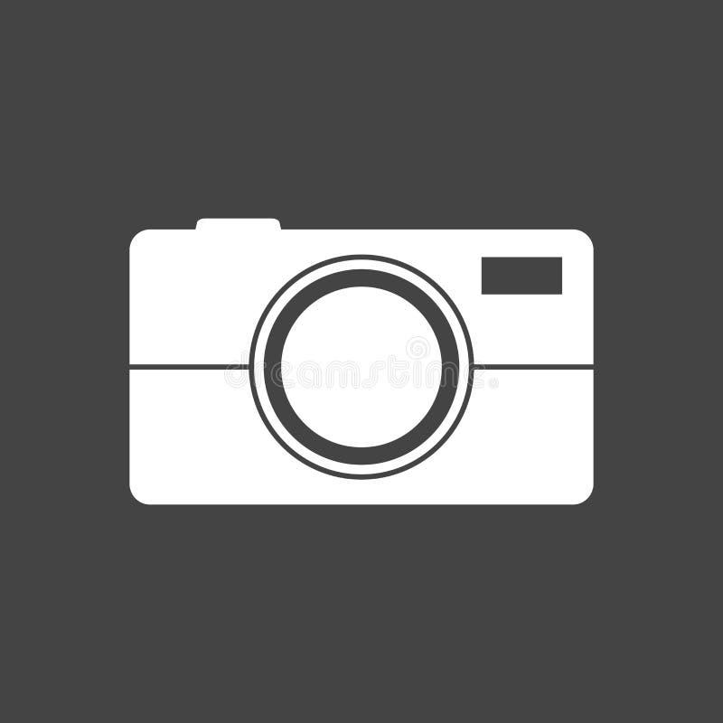 Camera Icon on Black Background. Stock Vector - Illustration of button ...