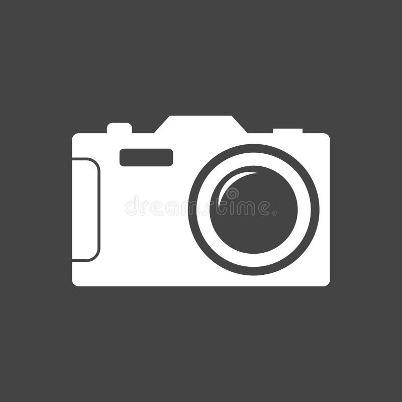 Camera Icon on Black Background. Stock Vector - Illustration of ...