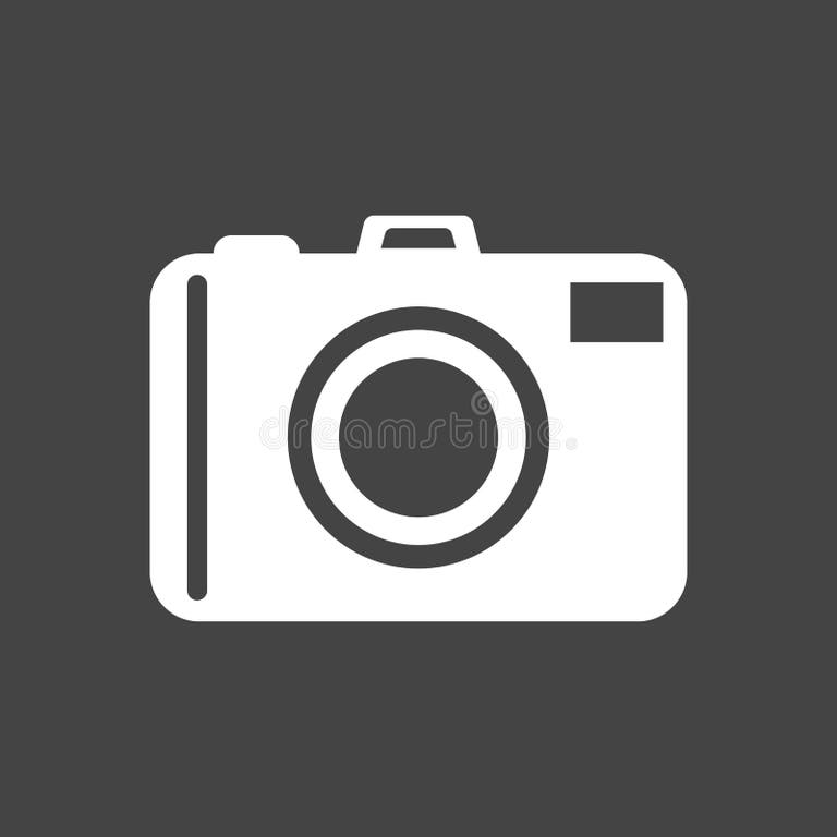 Camera Icon on Black Background. Stock Vector - Illustration of simple ...
