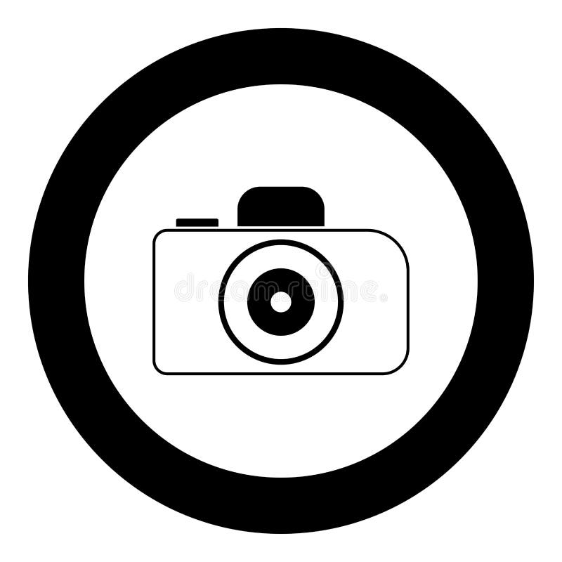 Camera Icon Black Color in Circle Stock Vector - Illustration of round ...