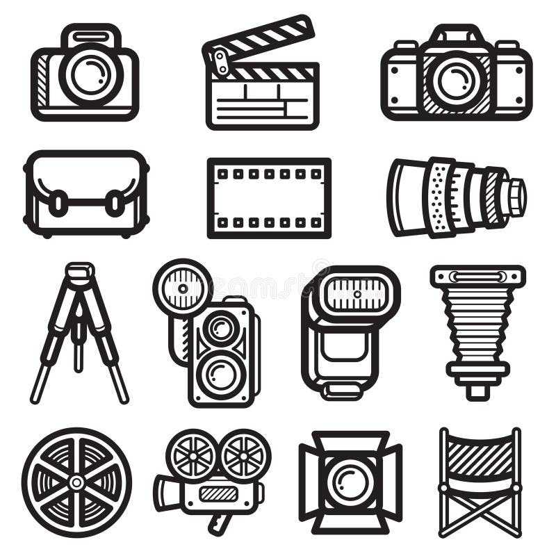 Camera Icon Black stock vector. Illustration of film - 75030464